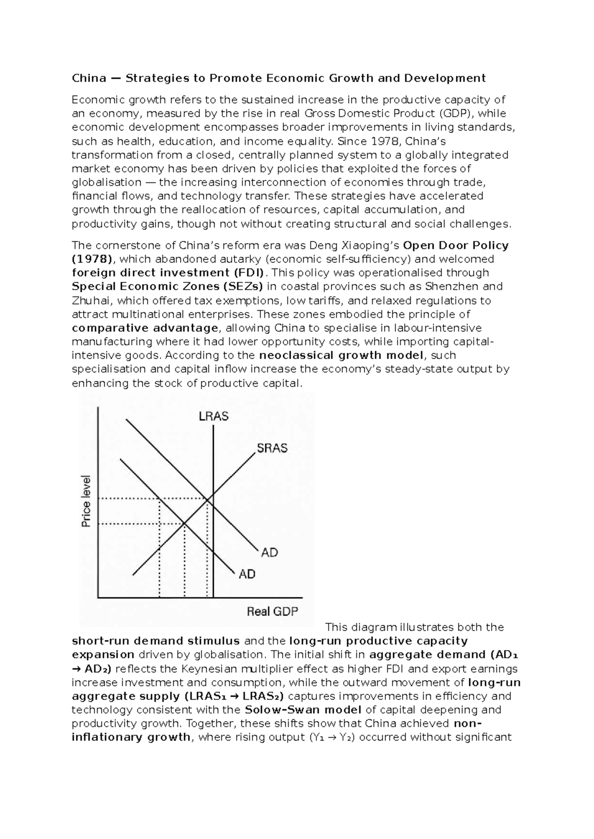 ECO Essay: China's Strategies for Economic Growth & Development - Studocu