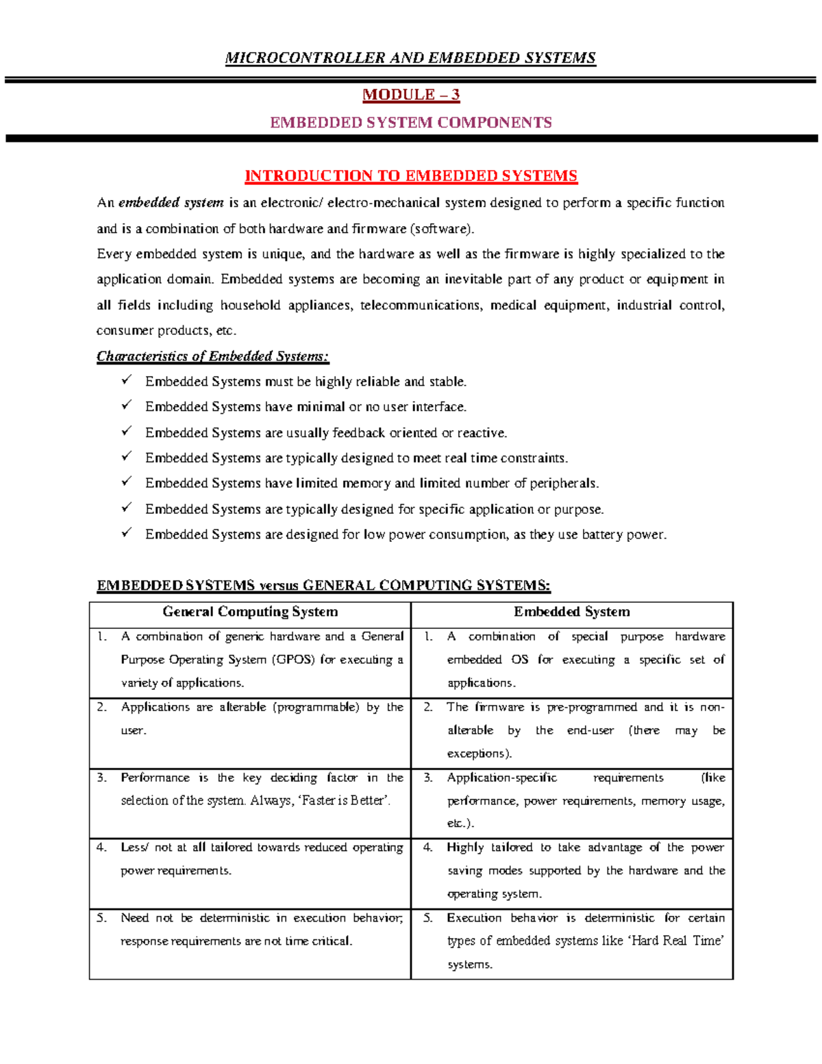 MICROCONTROLLER AND EMBEDDED SYSTEMS 18CS44 MODULE 3 NOTES - Studocu
