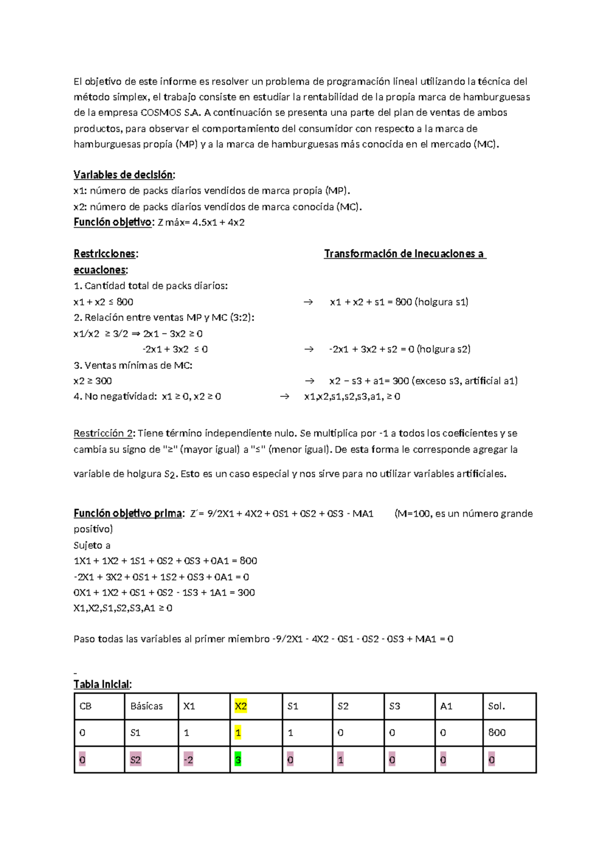 TP2 MAT 2023 - Análisis de Programación Lineal con Método Simplex - Studocu
