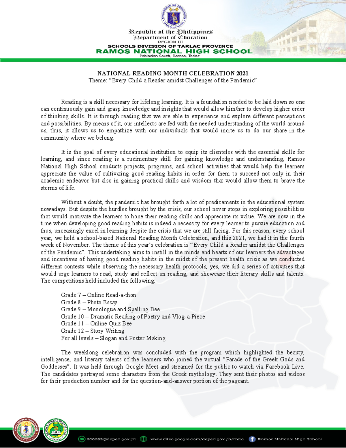 National-Reading-Month-2021-Narrative-Report - NATIONAL READING MONTH ...