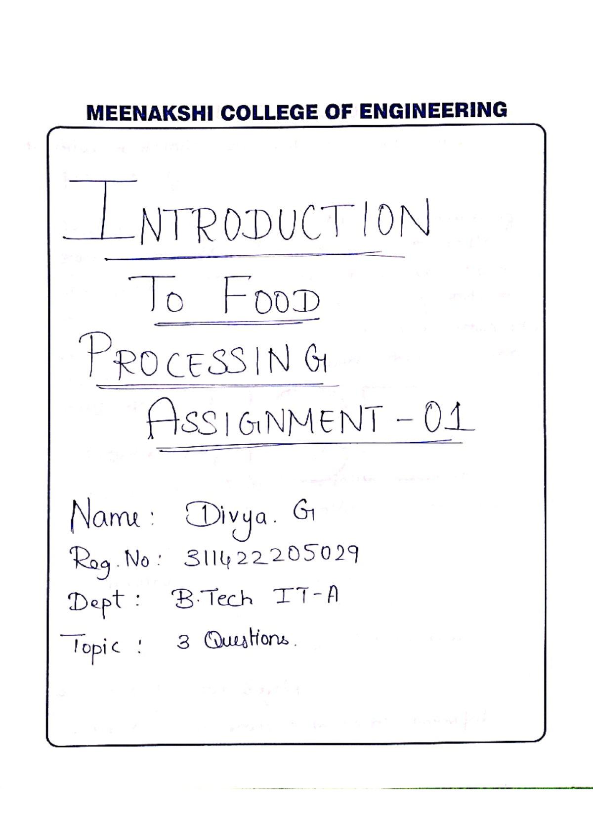 IFP 1 - Unit 1: Introduction to Food Processing and Its Significance ...
