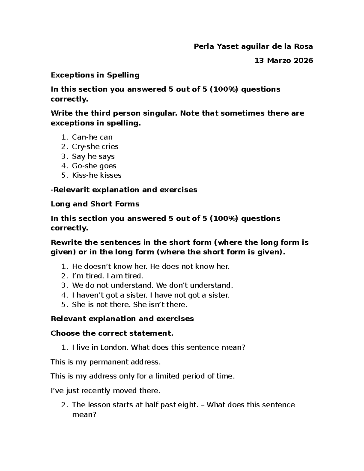 Ingles 2 - Apuntes: Exceptions in Spelling & Forms - Studocu