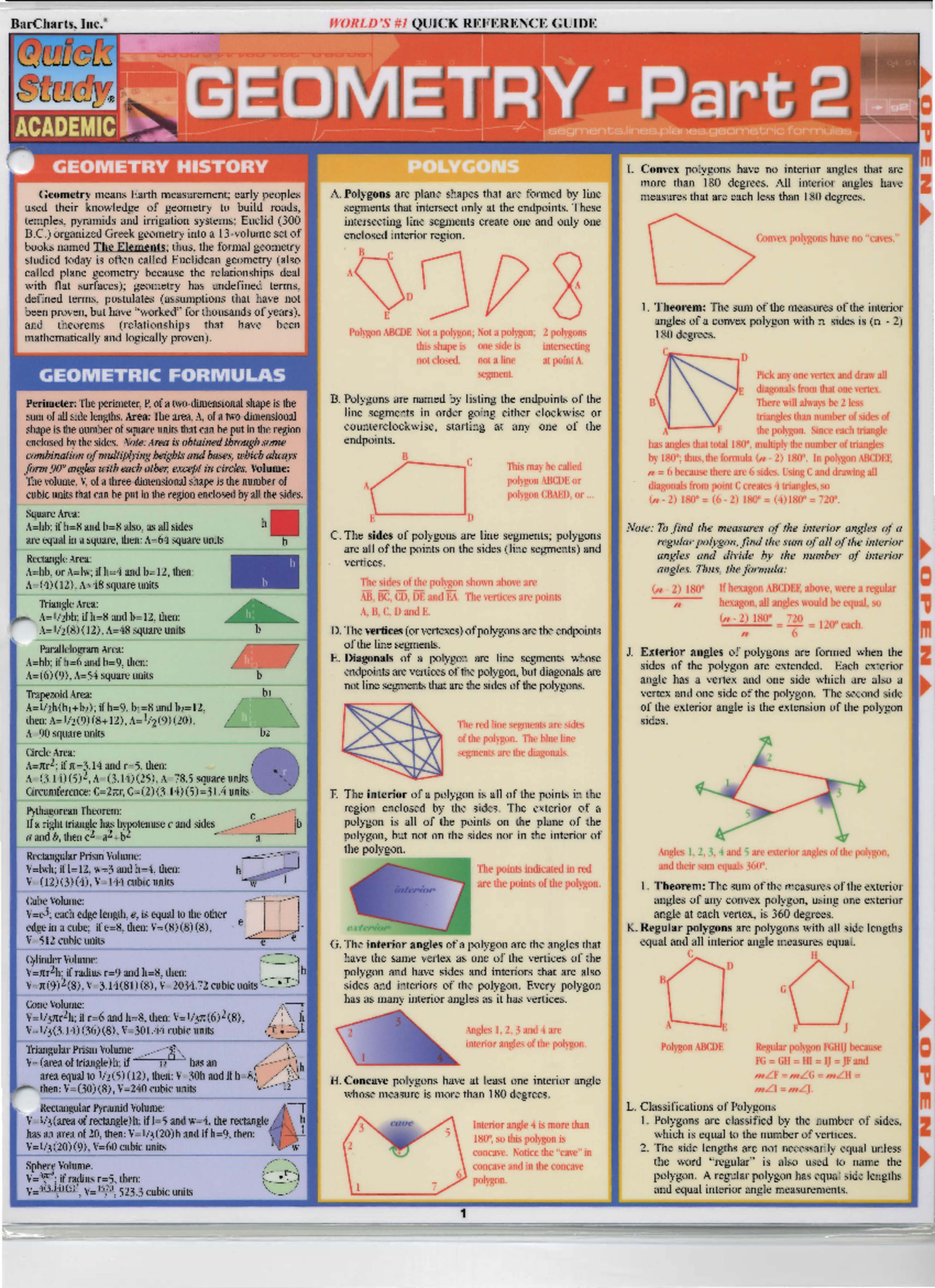 Geometry Part 2 (Bar Charts Quick Study) - Geometry means Earth ...