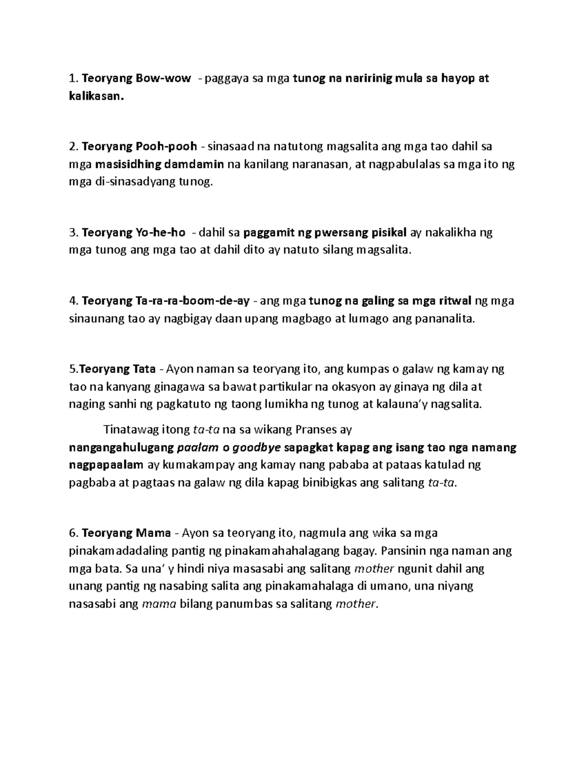 Teoryang Tata Teorya Ng Wika Persecución En El Laberinto