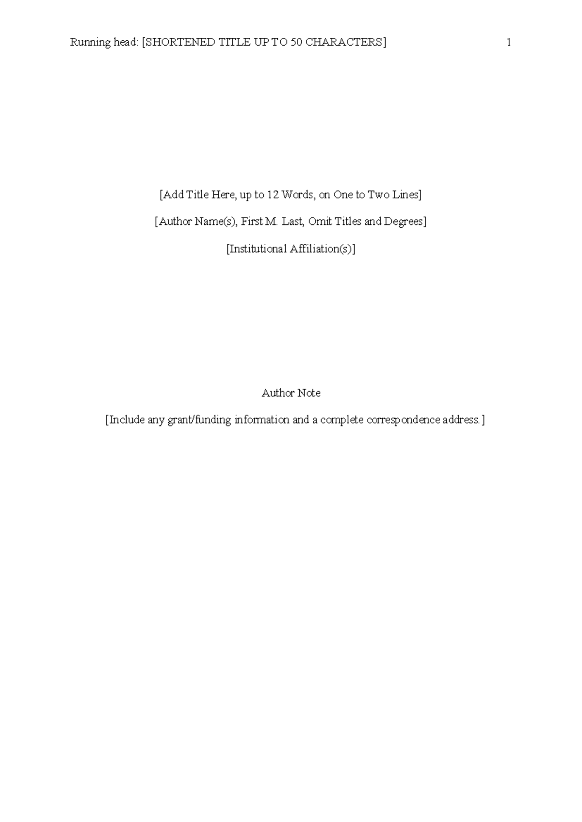 APA Formatting Guide for Research Papers (Document Template) - Studocu