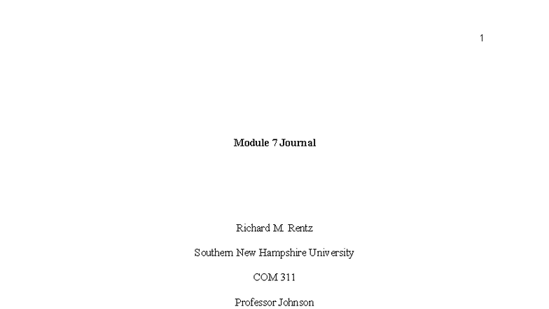 Module 7 Journal Reflection - COM 311 - Studocu