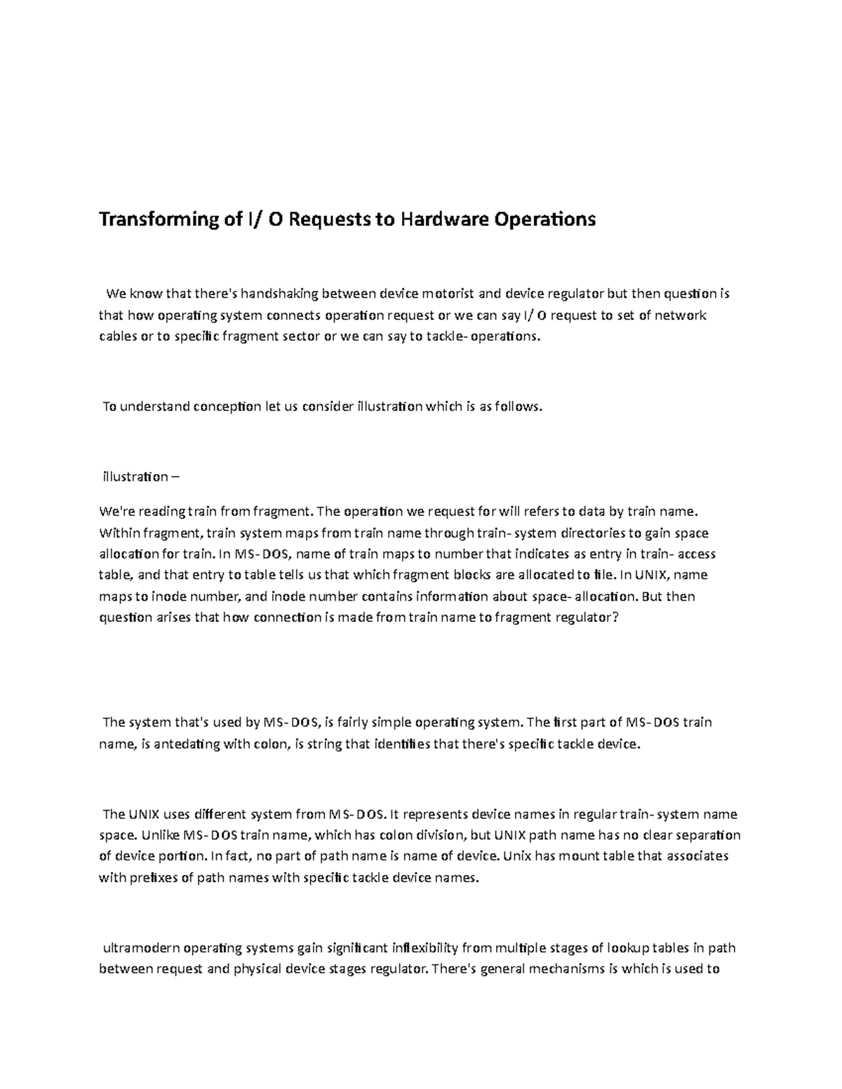 I/O Request Transformation to Hardware Ops: A Comprehensive Overview ...