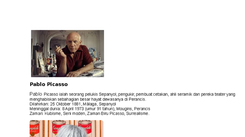 Tokoh-Tokoh Catan: Seniman Terkenal dan Gaya Seni - Studocu