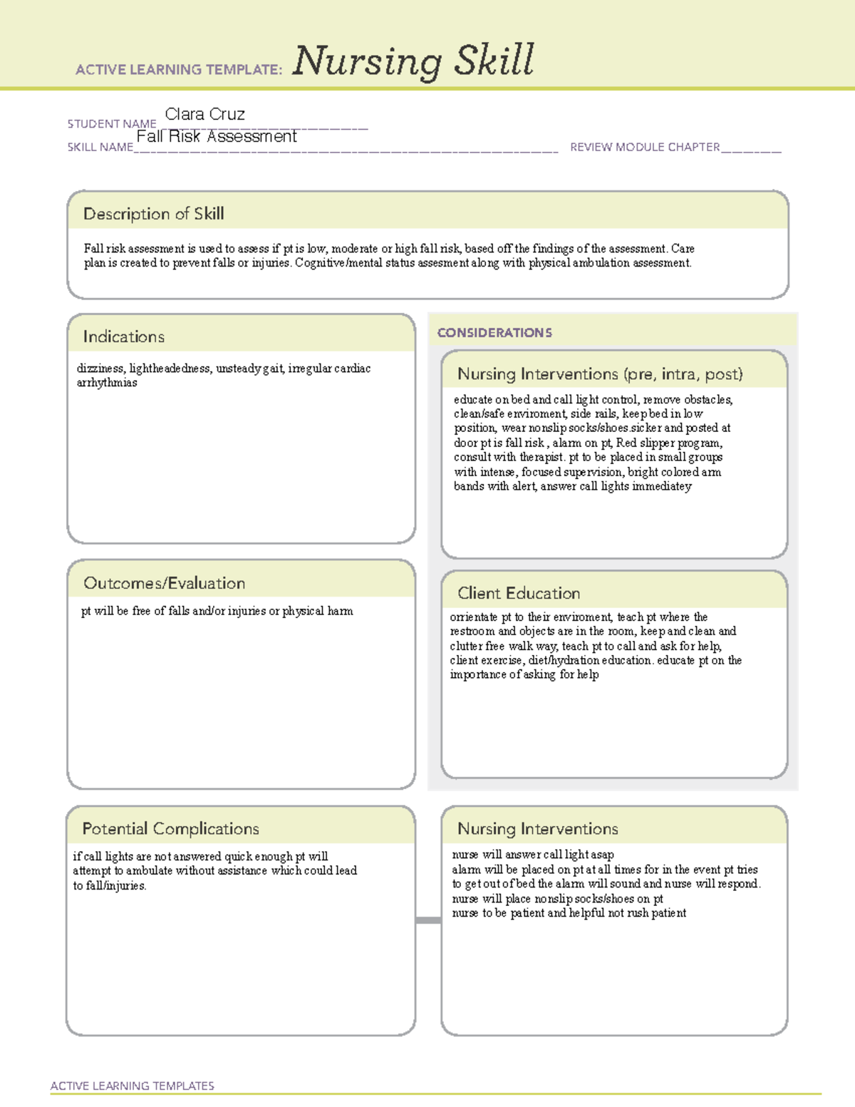 Nursing skill ATI- Fall Risk Assessment - Deprecated API usage: The SVG ...