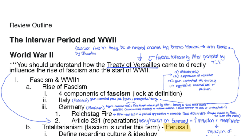 Final Exam Review: The Interwar Period & WWII (HIST 101) - Studocu