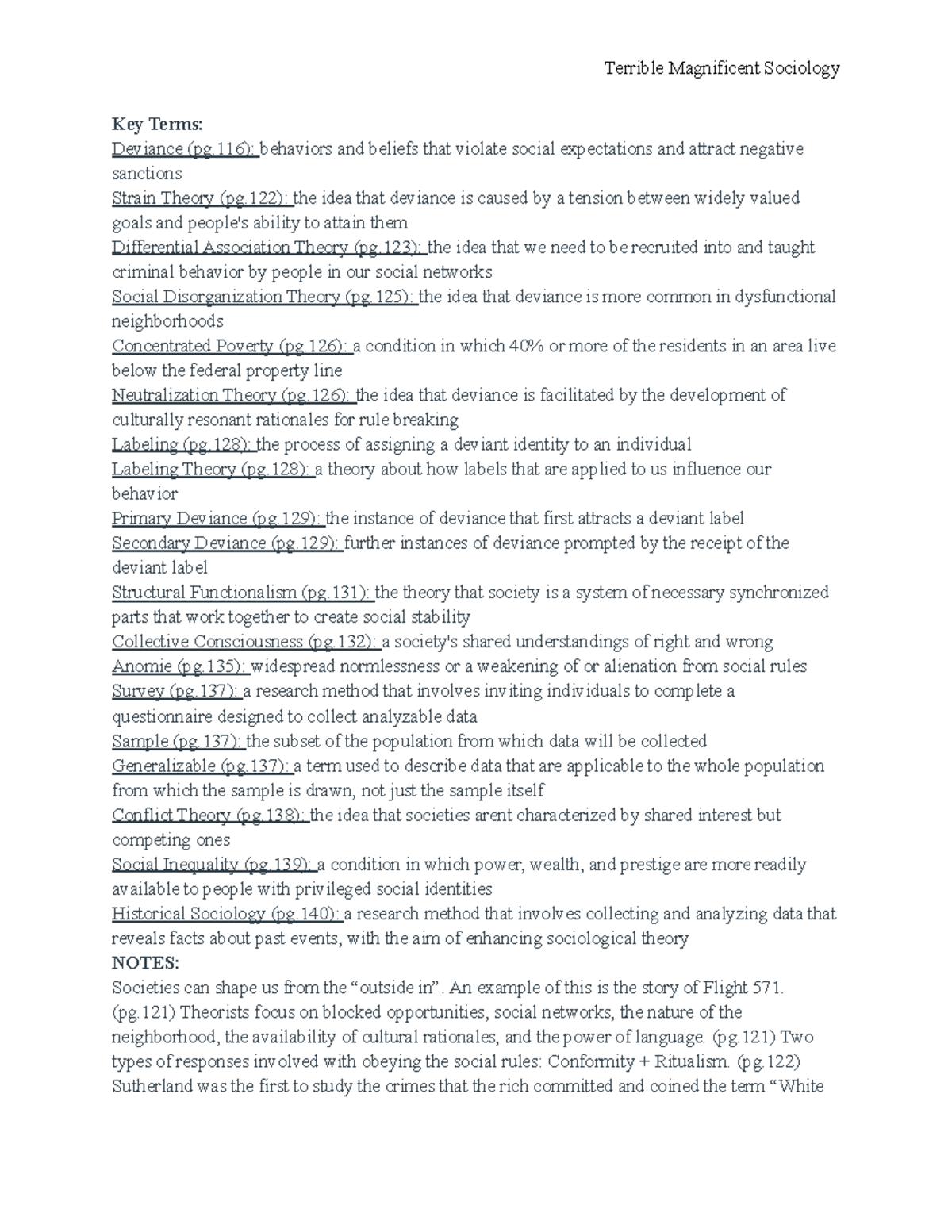 Ch 5: Understanding Deviance and Social Theories in Sociology - Studocu