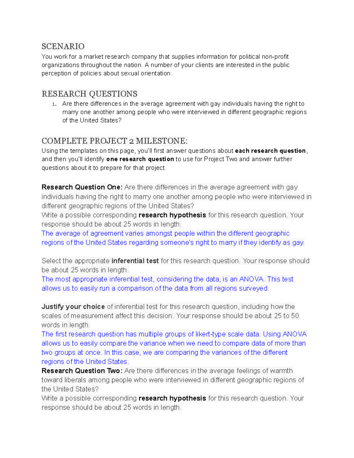 PSY260 Project 2 Milestone: Analyzing Public Perception on Marriage Rights - Studocu