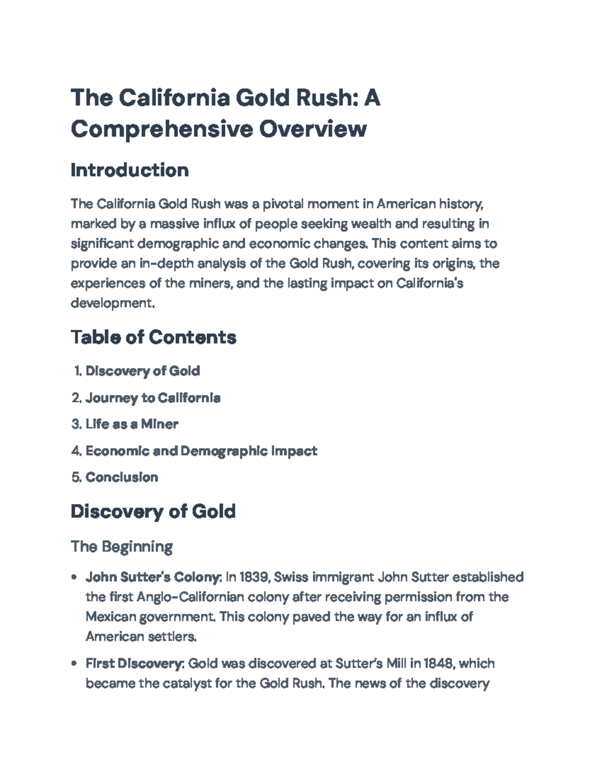 California Gold Rush: A Comprehensive Overview of Its Impact and Legacy ...