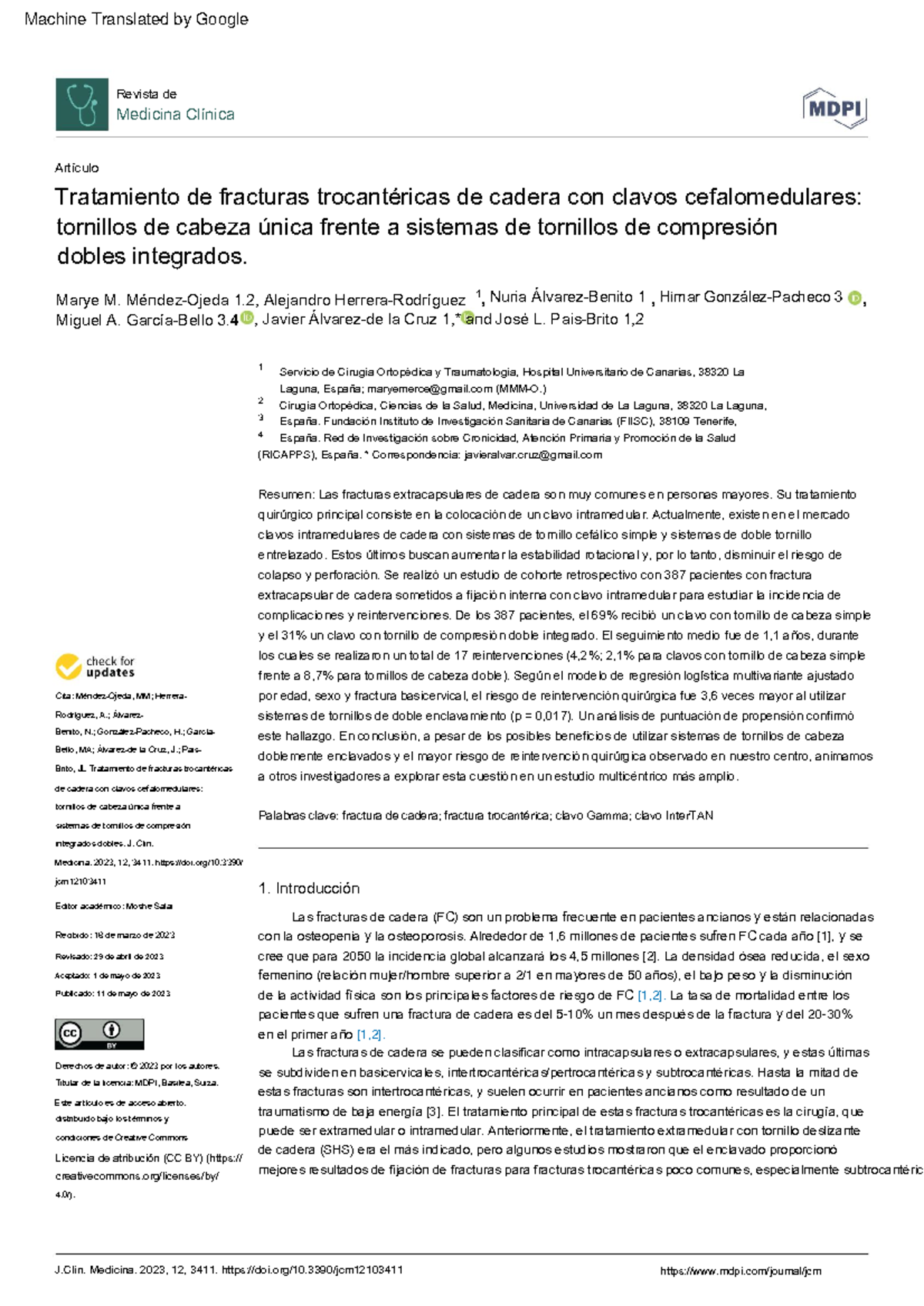 Tratamiento de Fracturas Trocantéricas de Cadera: Clavos InterTAN vs ...