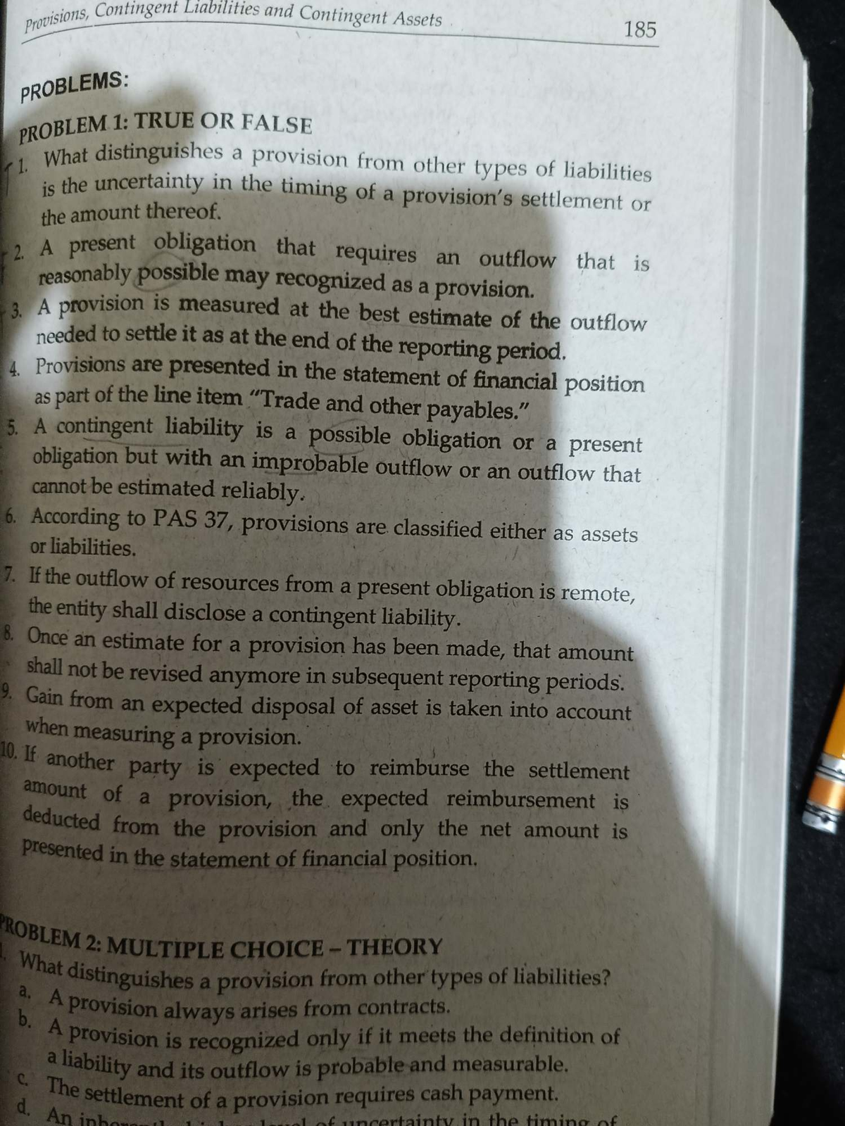 Intacc 2: Provisions & Contingent Liabilities - Problem Set - Studocu