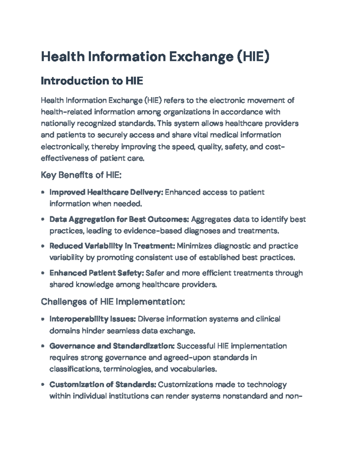 Health Information Exchange (HIE): Benefits, Challenges, and Models ...