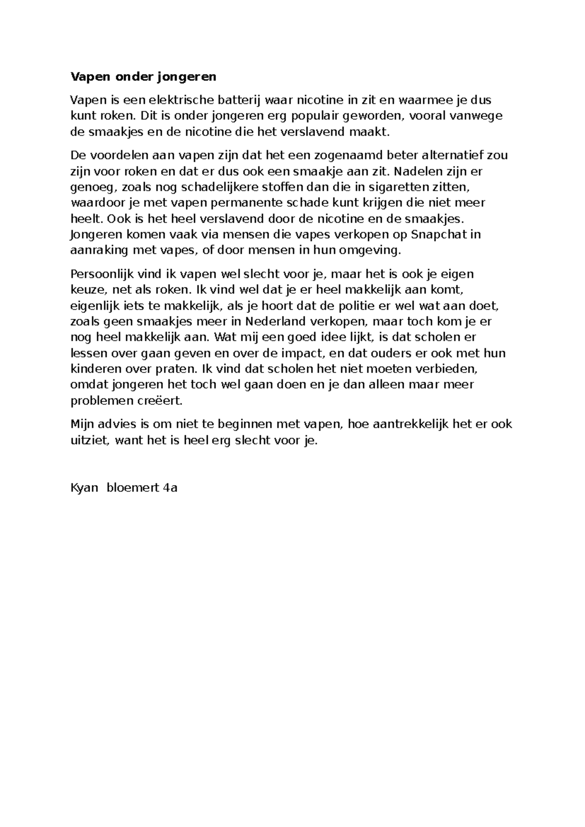 Vapen onder Jongeren: Gevaren en Adviezen voor 4A - Studeersnel