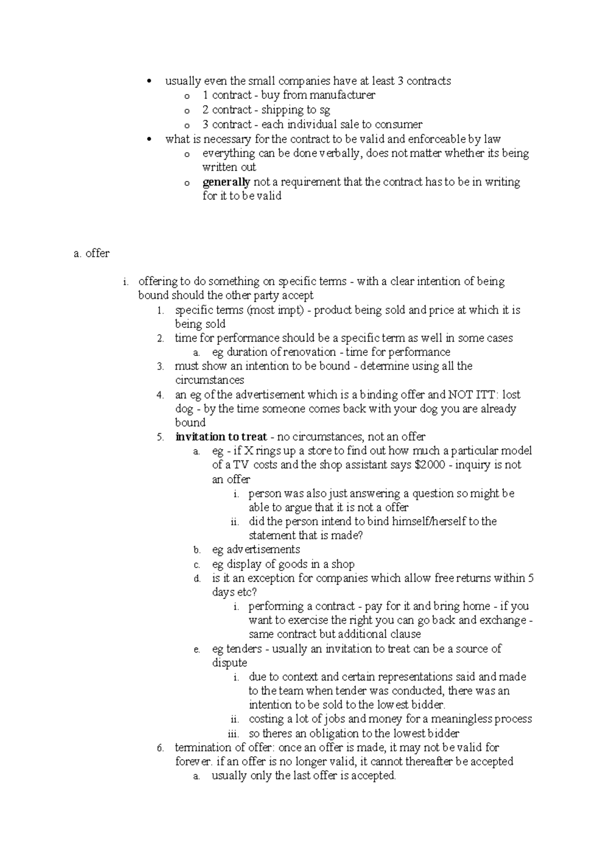 BSP1702 Week 4 Notes: Understanding Contract Validity and ...