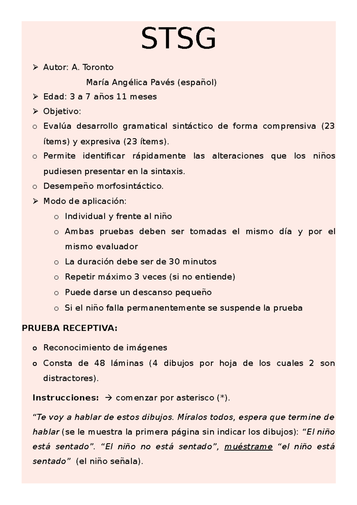 STSG Tecal TAR Teprosif-R - STSG Autor: A. Toronto María Angélica Pavés (español) Edad: 3 a 7 ...