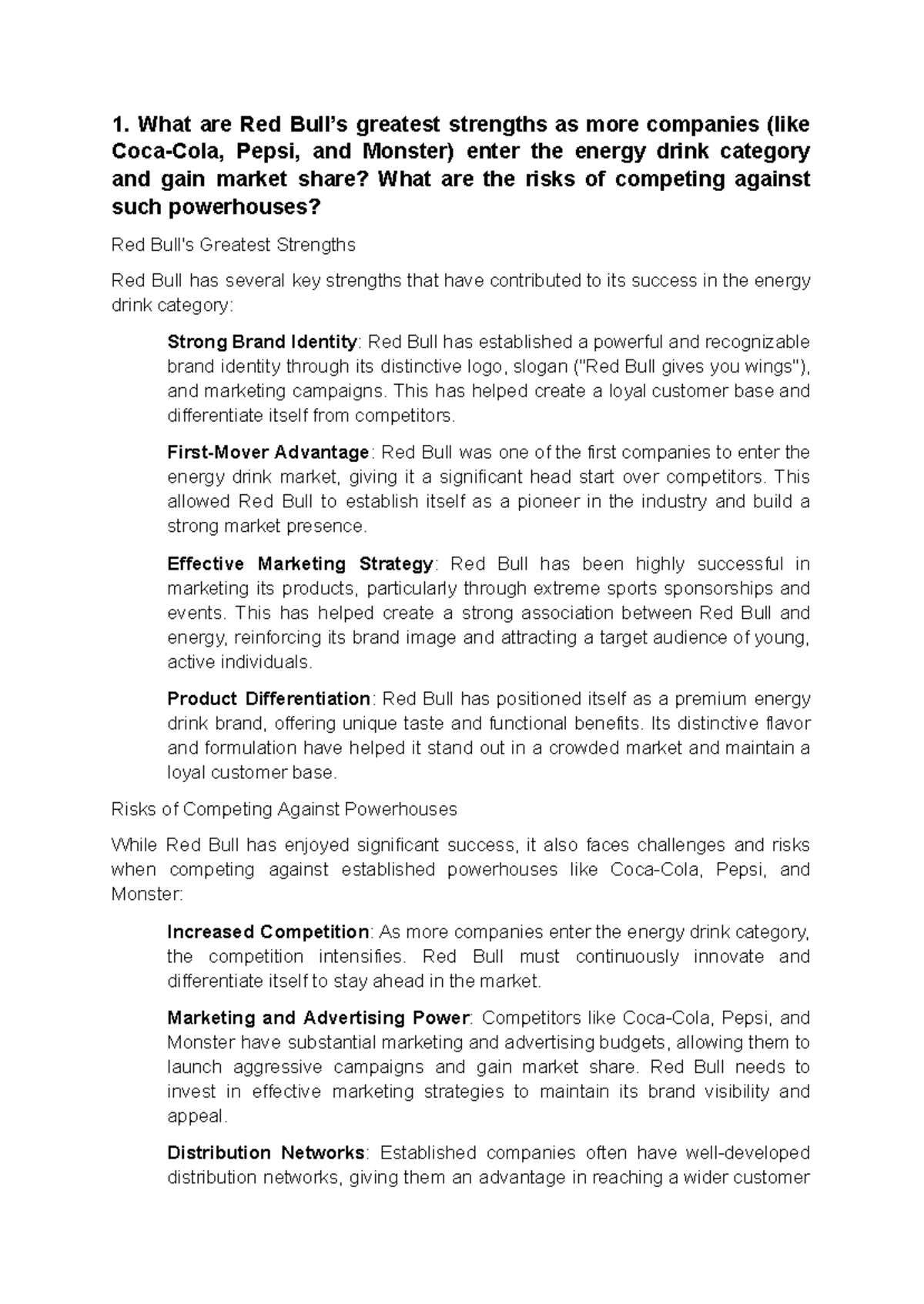Red Bull vs. Competitors: Strengths, Risks, and Market Positioning ...