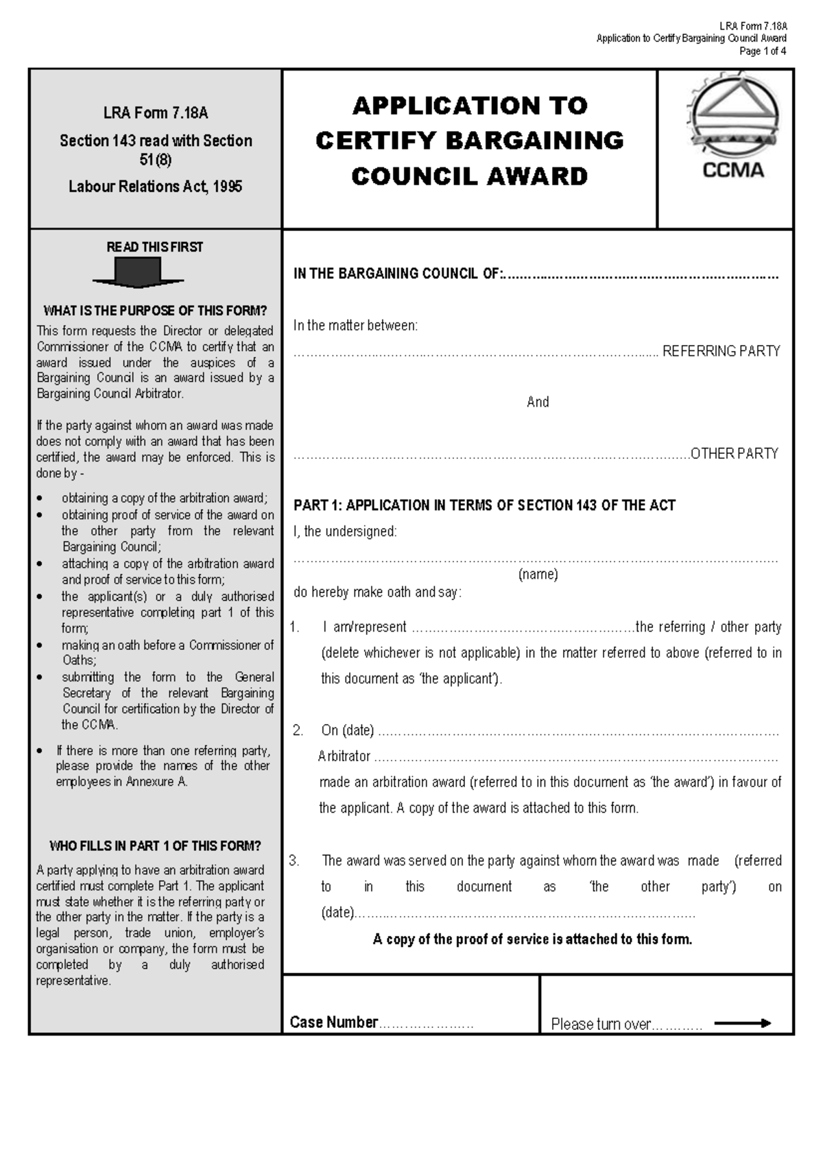 LRA-Form-7 - Application to Certify Bargaining Council Award Process ...