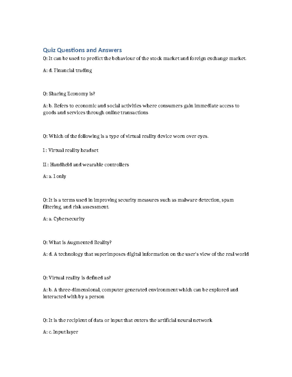 UGRD-COMP6103 Current Trends and Issues Quiz Questions & Answers - Studocu