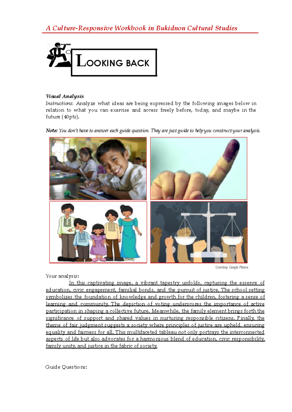 Visual Analysis - A Culture-Responsive Workbook in Bukidnon Cultural ...