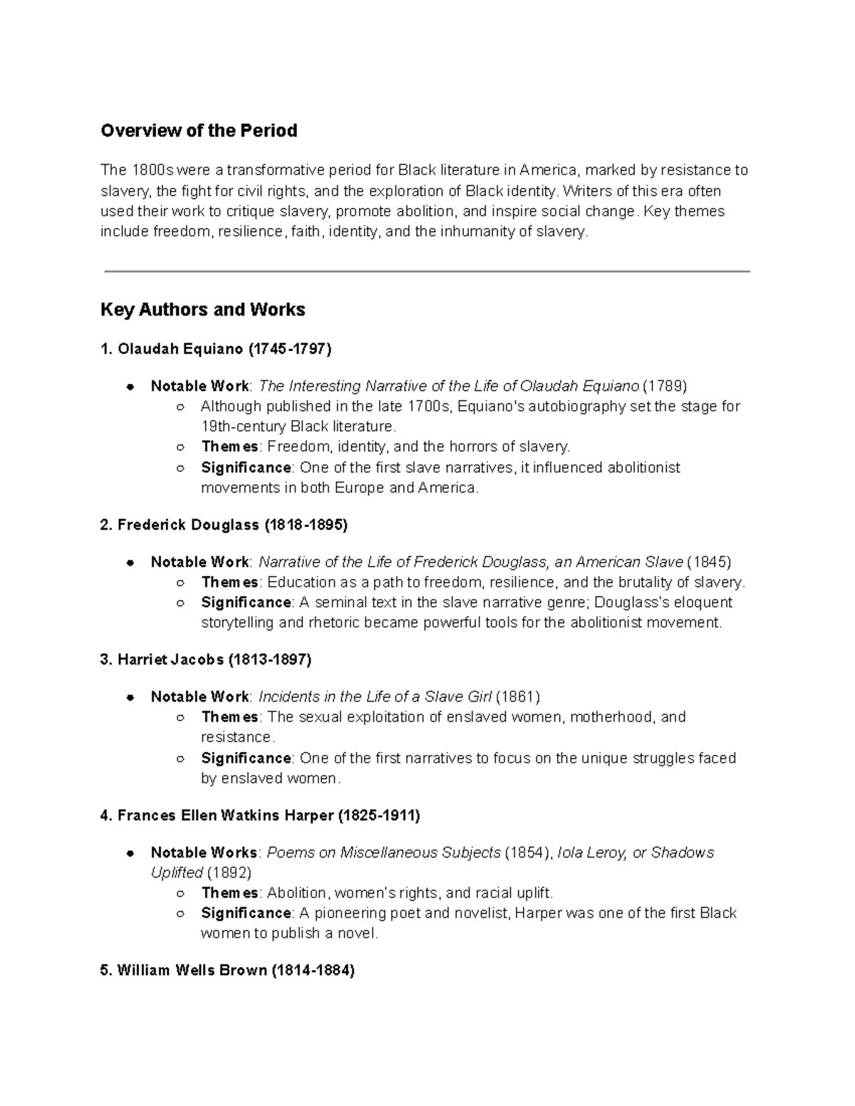 Overview of the Period - study guide - Overview of the Period The 1800s ...