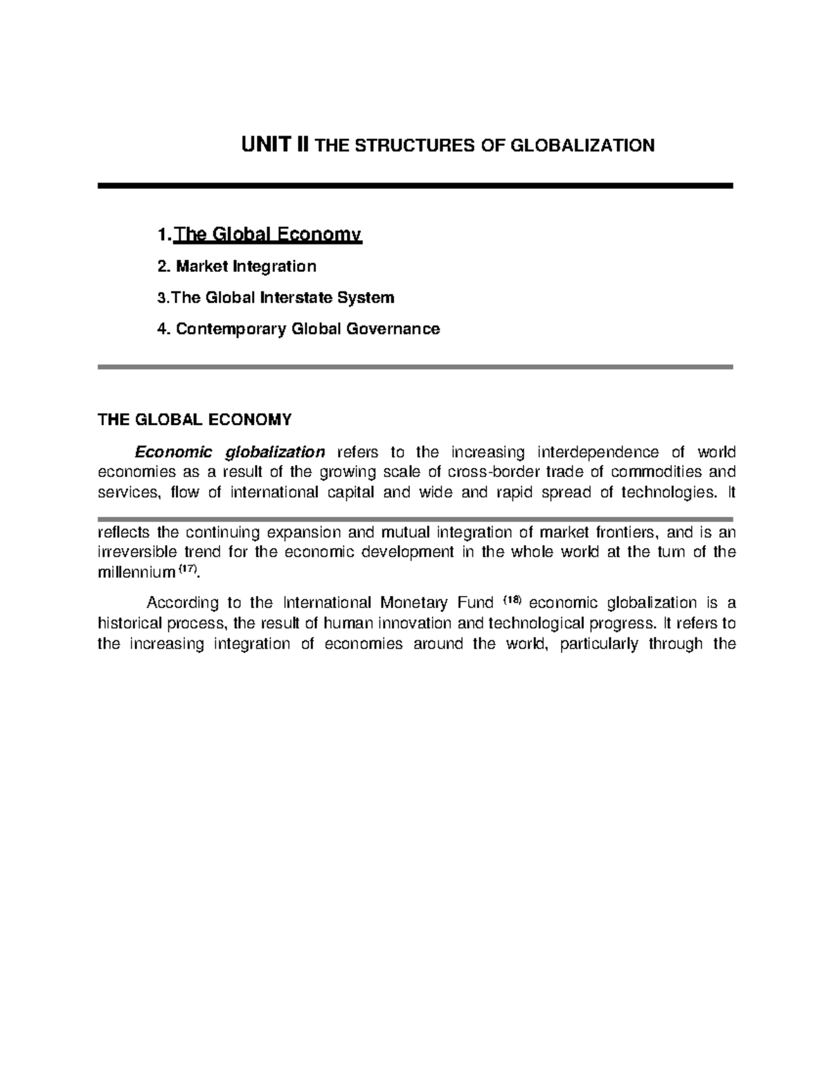 Globalization Structures: Insights from Unit 2 of Contemporary World ...