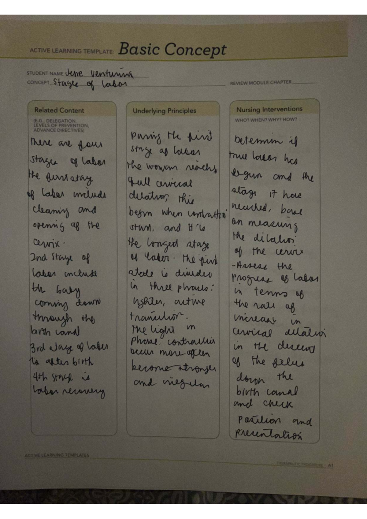 ACTIVE LEARNING TEMPLATE: Stages of Labor - ATI OB NGN 1 - Studocu