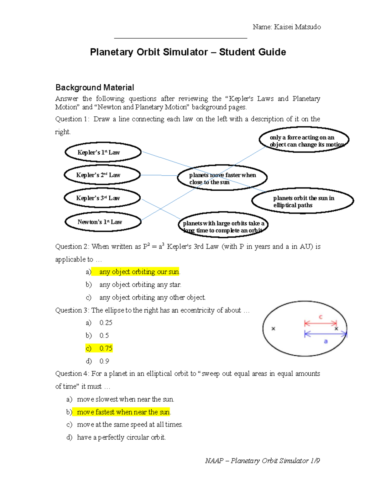 Lab 4: Planet Orbits - NAAP Simulator Guide and Questions - Studocu
