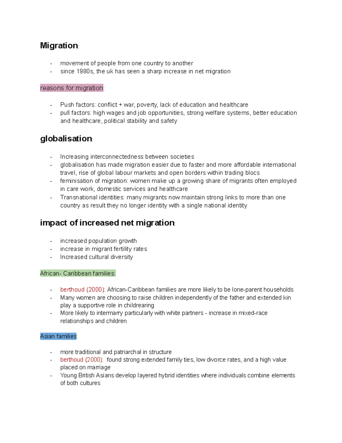 Sociology: Migration and Globalisation Notes (SOCI 101) - Studocu