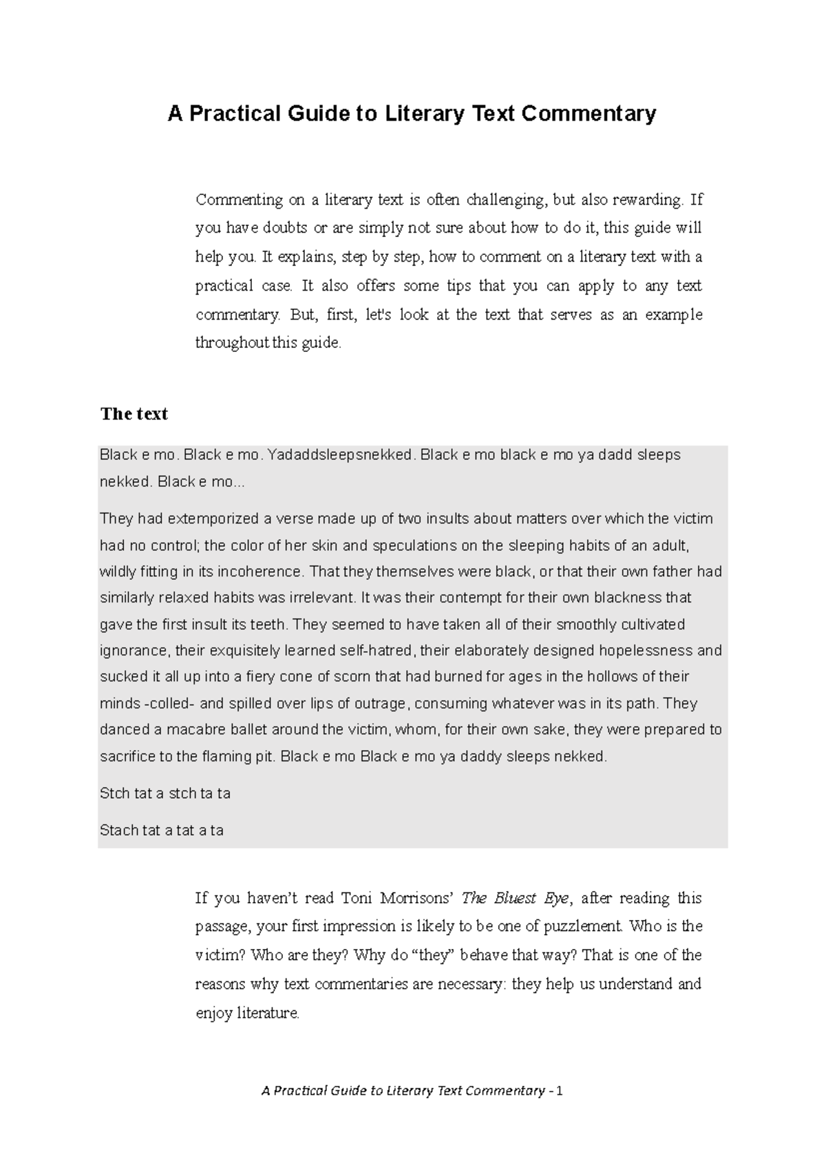 A Practical Guide to Literary Text Commentary: Insights & Tips - Studocu