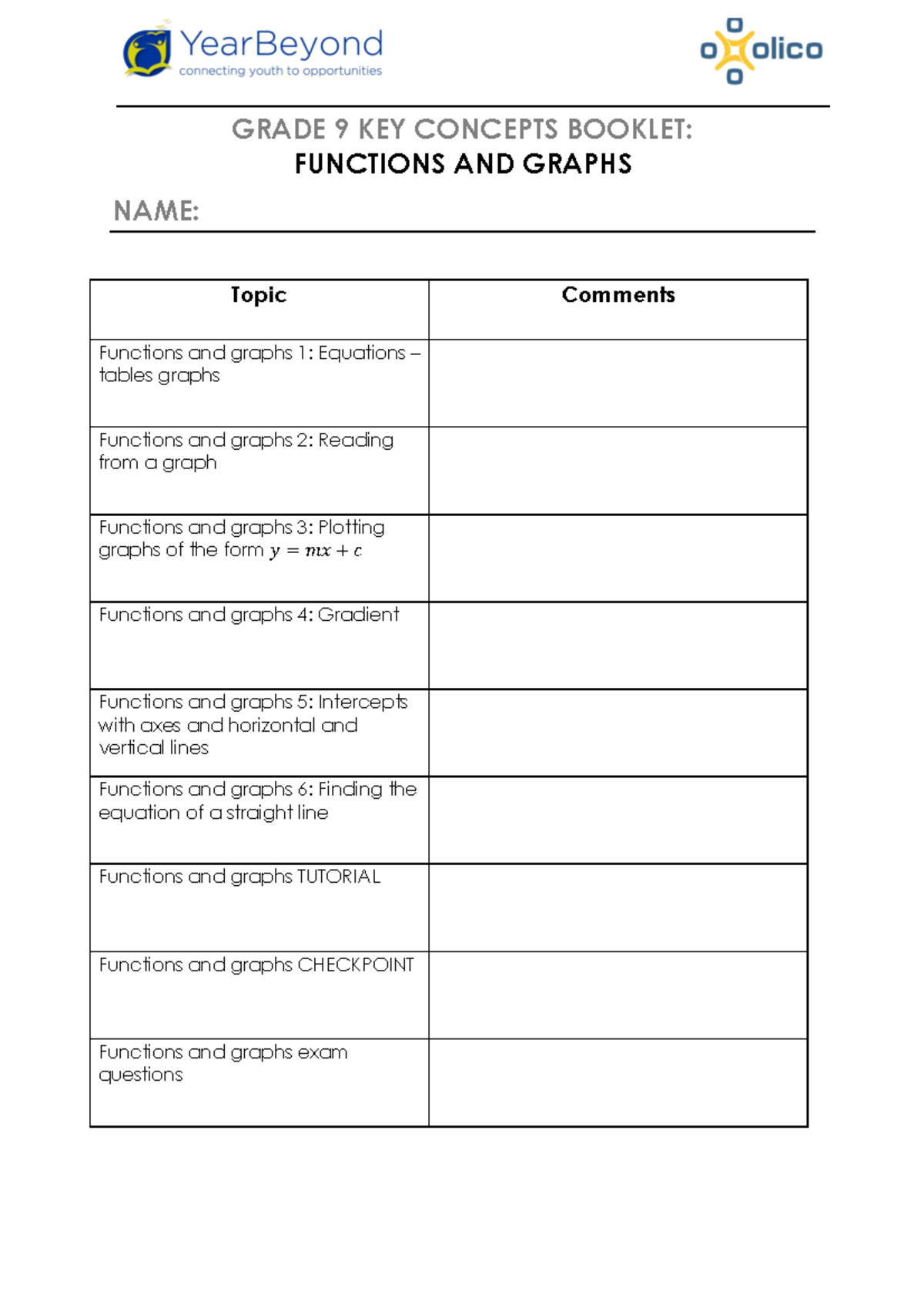 Grade 9 Functions and Graphs Study Guide: Key Concepts and Exercises ...