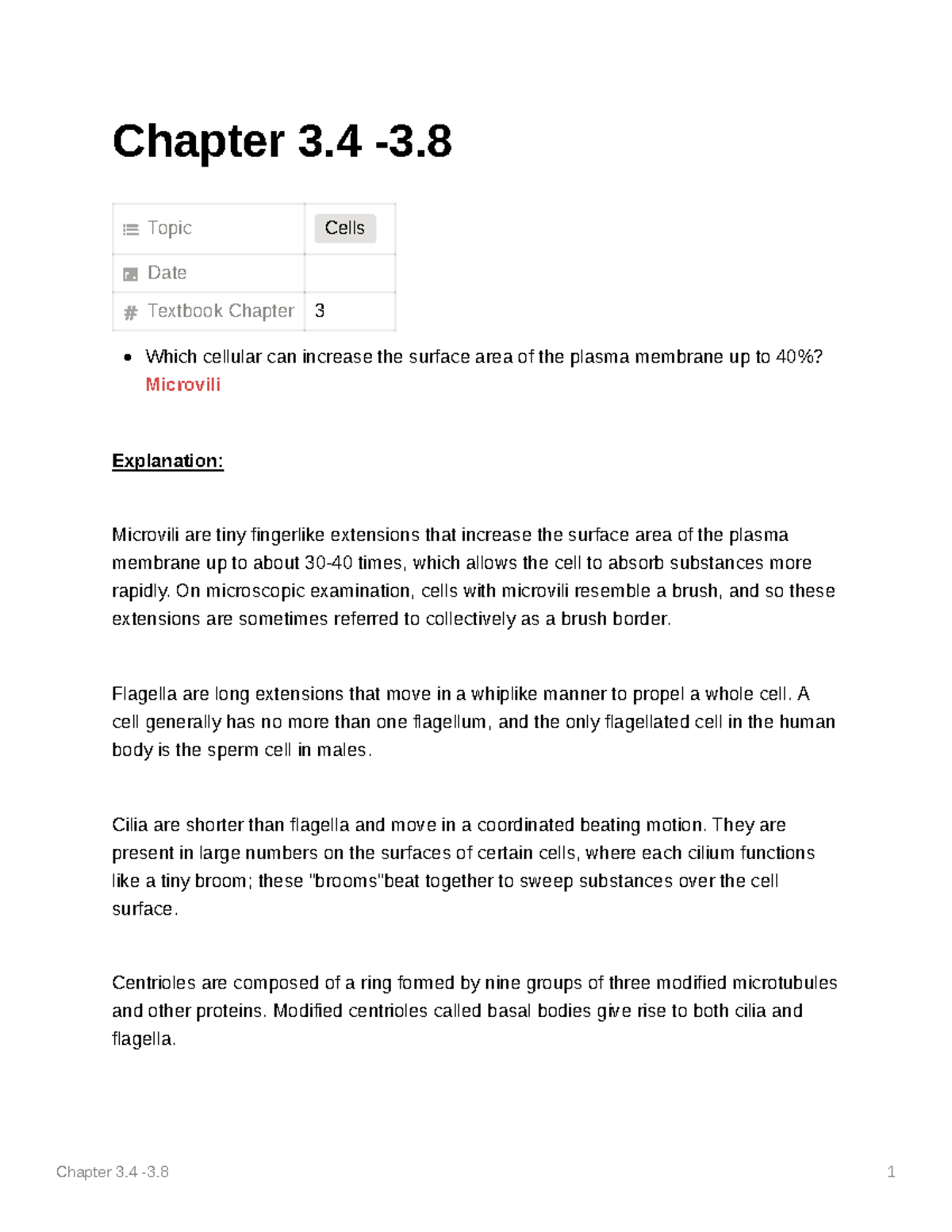 Chapter 3 - Topic: Cells - Chapter 3 -3. Topic Cells Date Textbook ...