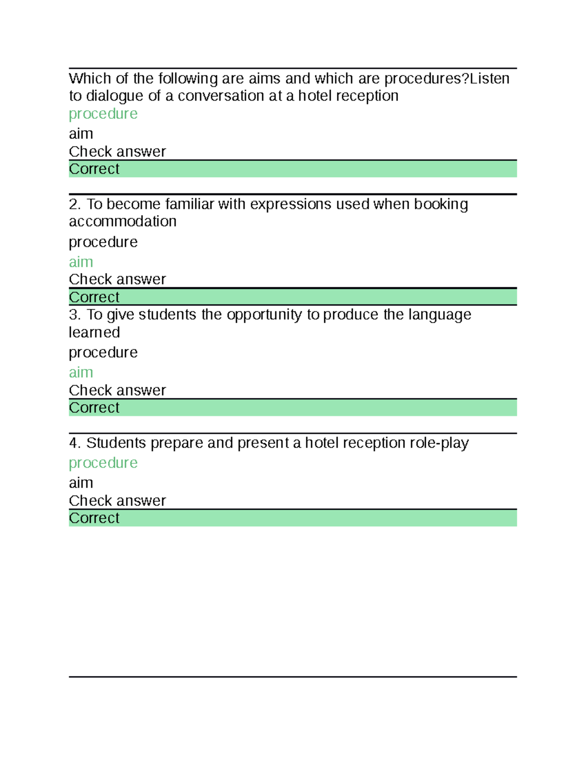 Aims vs Procedures: Understanding in Language Teaching (EDU 101) - Studocu