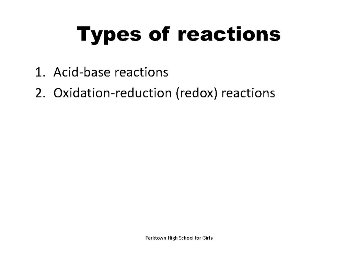 3 Redox Reactions - Teacher Notes (Course Code: sjkdjxhdkjsh) - Studocu