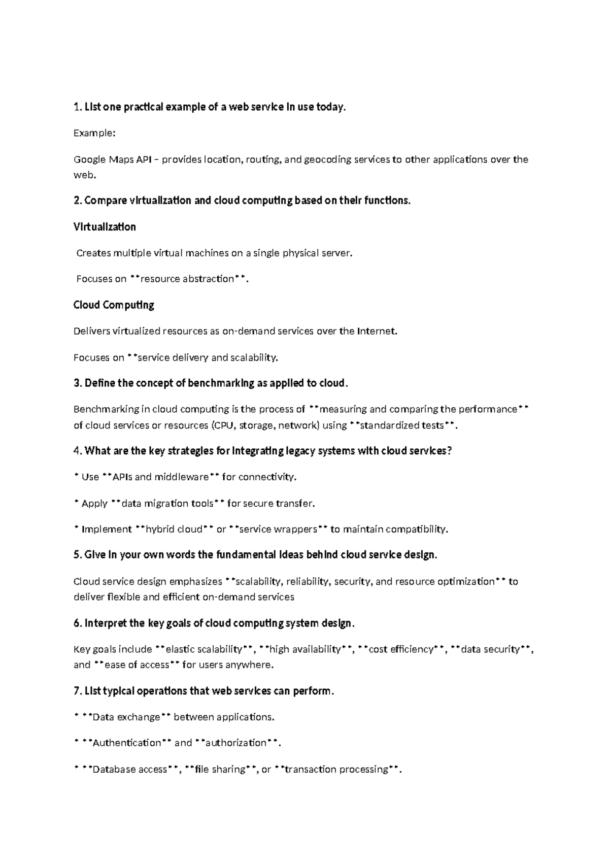 Csm 2 Marks - Cloud Computing & Web Services Practice Notes - Studocu