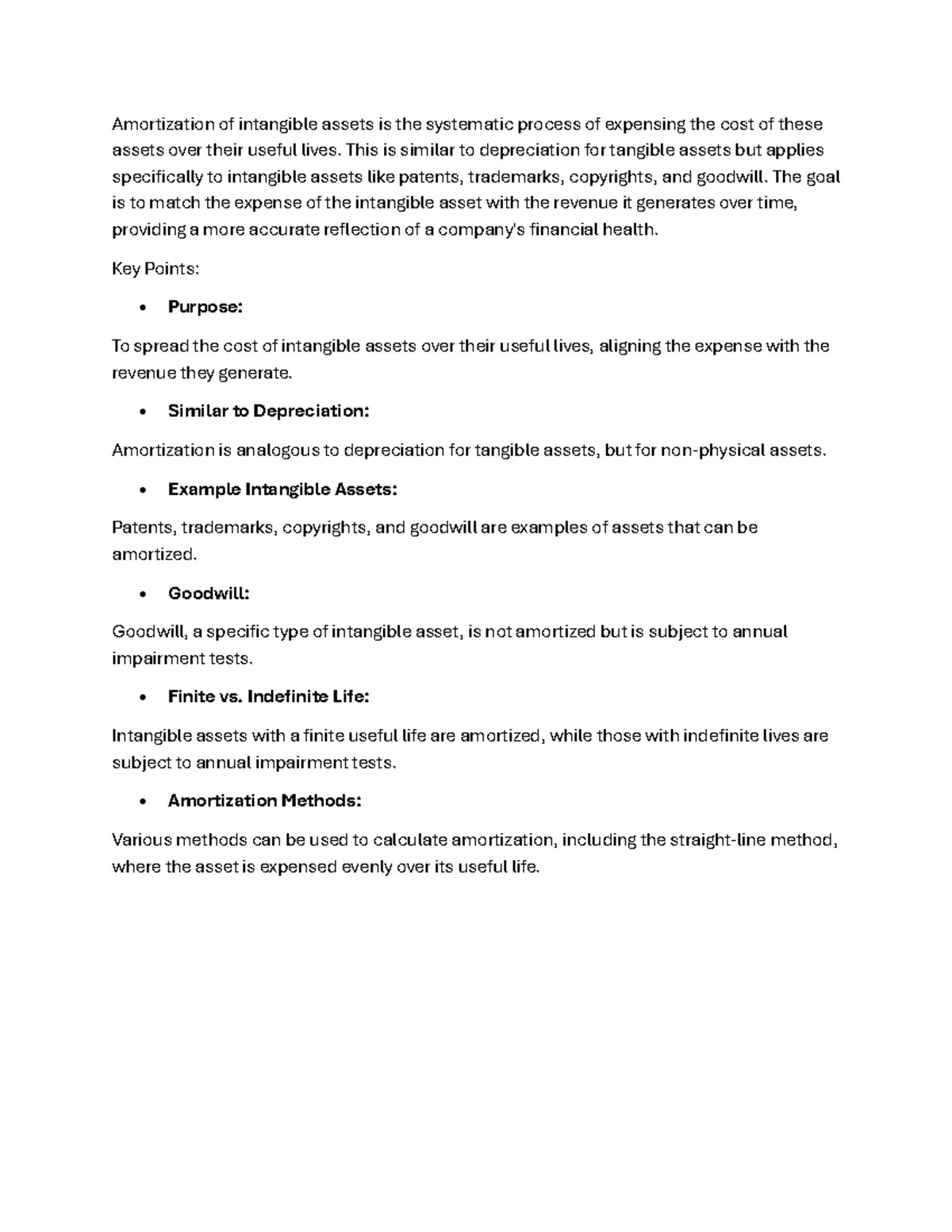 Amortization of Intangible Assets: Key Concepts and Methods - Studocu