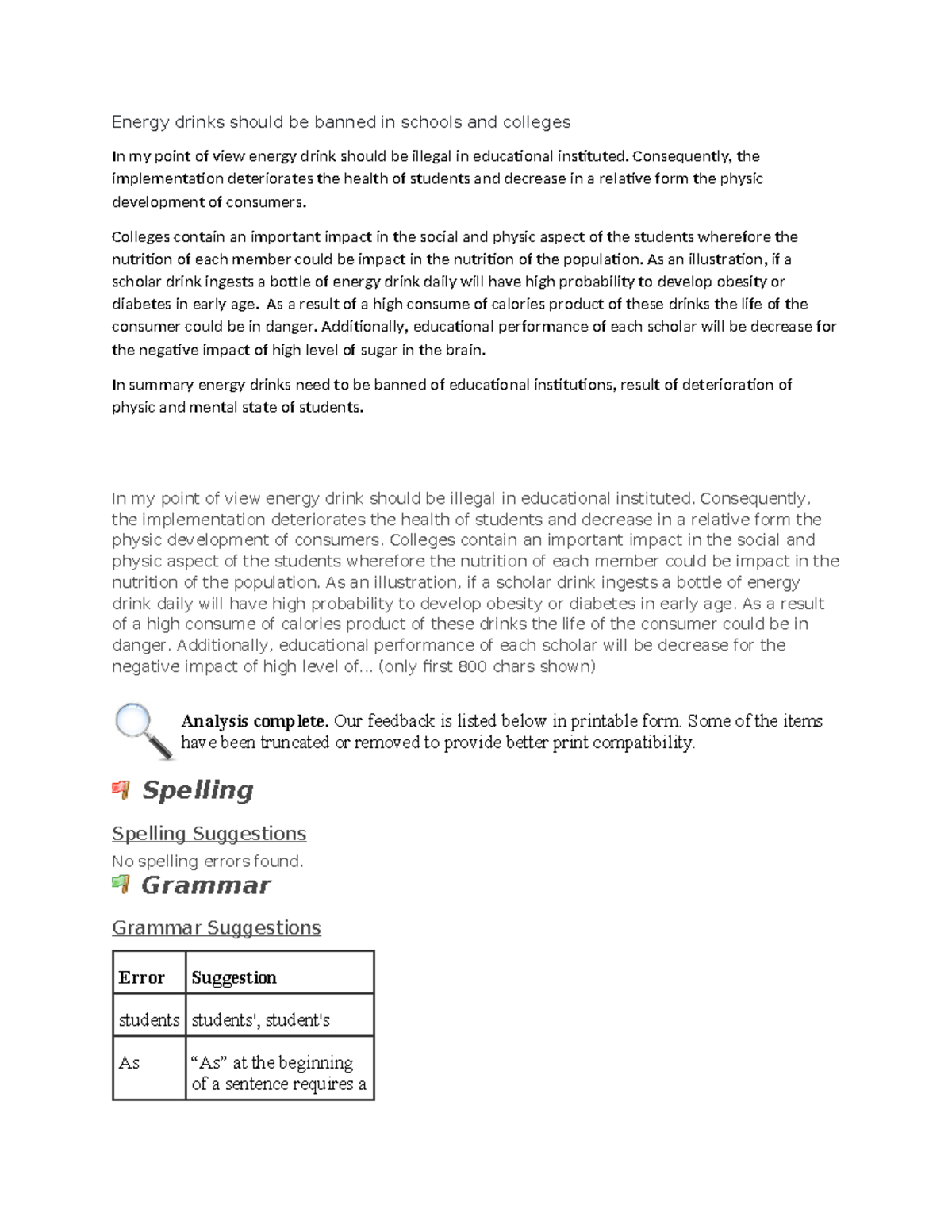 Essay 7 - Ensayo: The Case for Banning Energy Drinks in Schools - Studocu