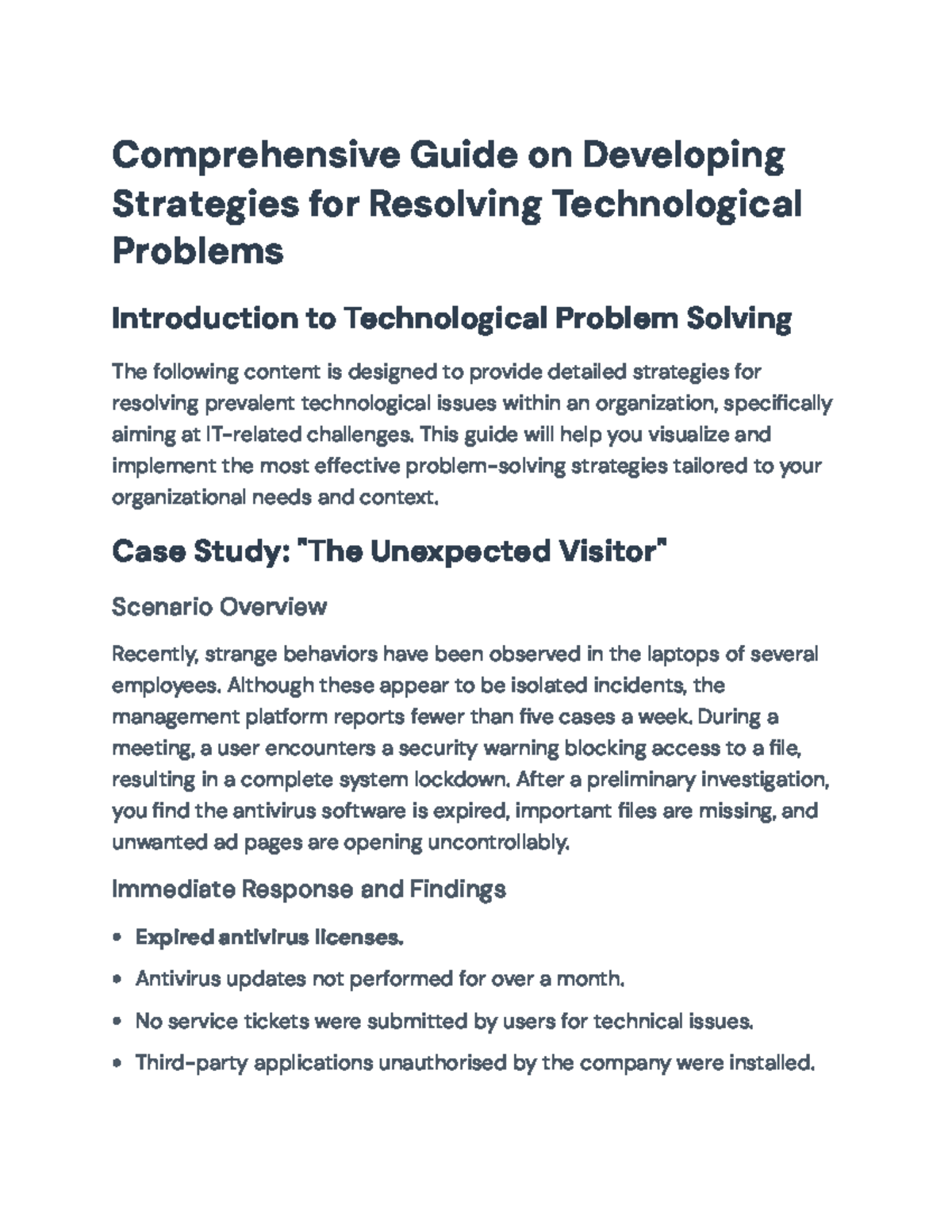 Comprehensive Guide for Resolving IT-Related Technological Issues ...