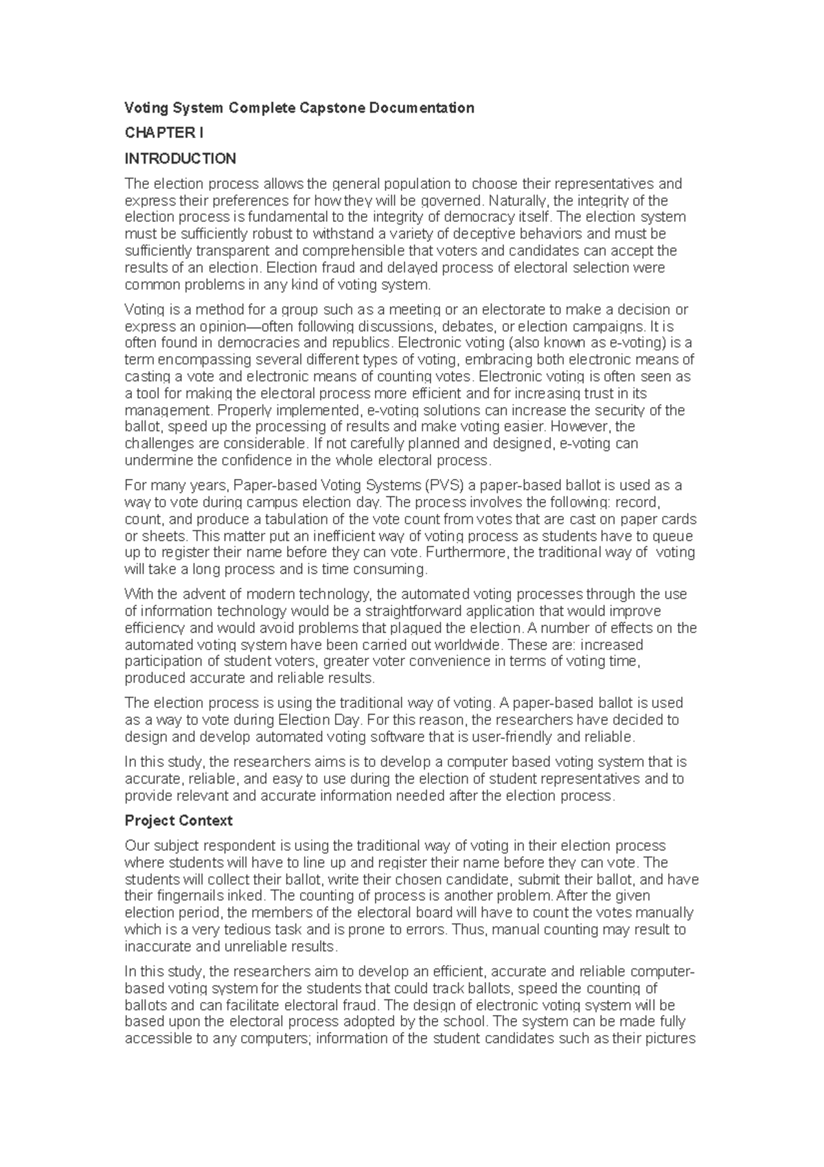 Voting System Complete Capstone Documentation Naturally The Integrity Of The Election Process