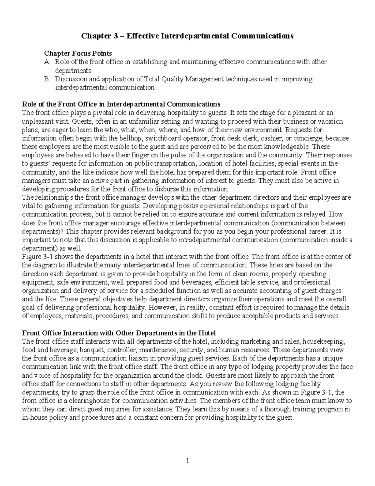 Chapter 3: Effective Interdepartmental Communications in Hospitality ...