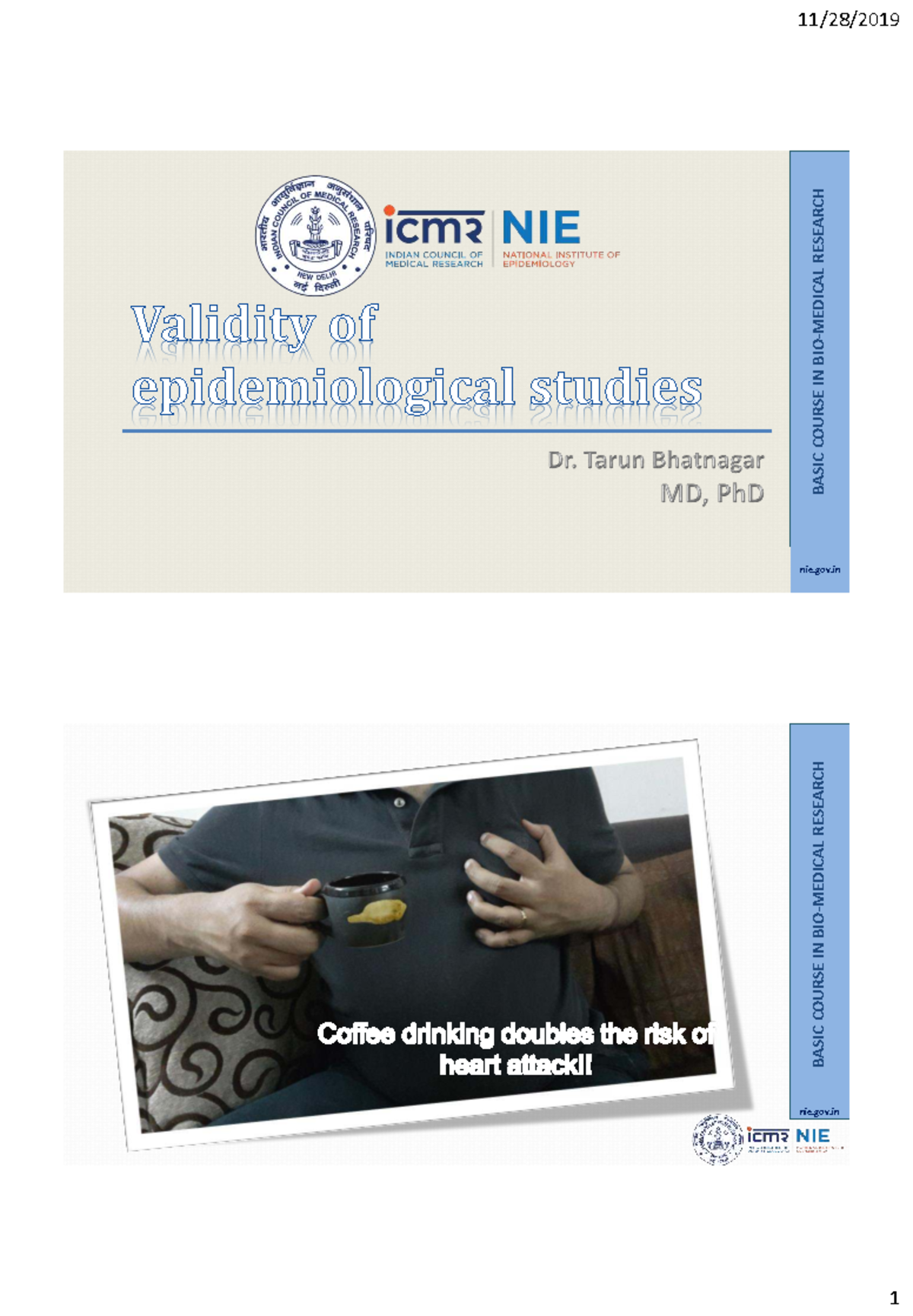 BASIC COURSE IN RESEARCH: Validity of Epidemiological Studies - Studocu