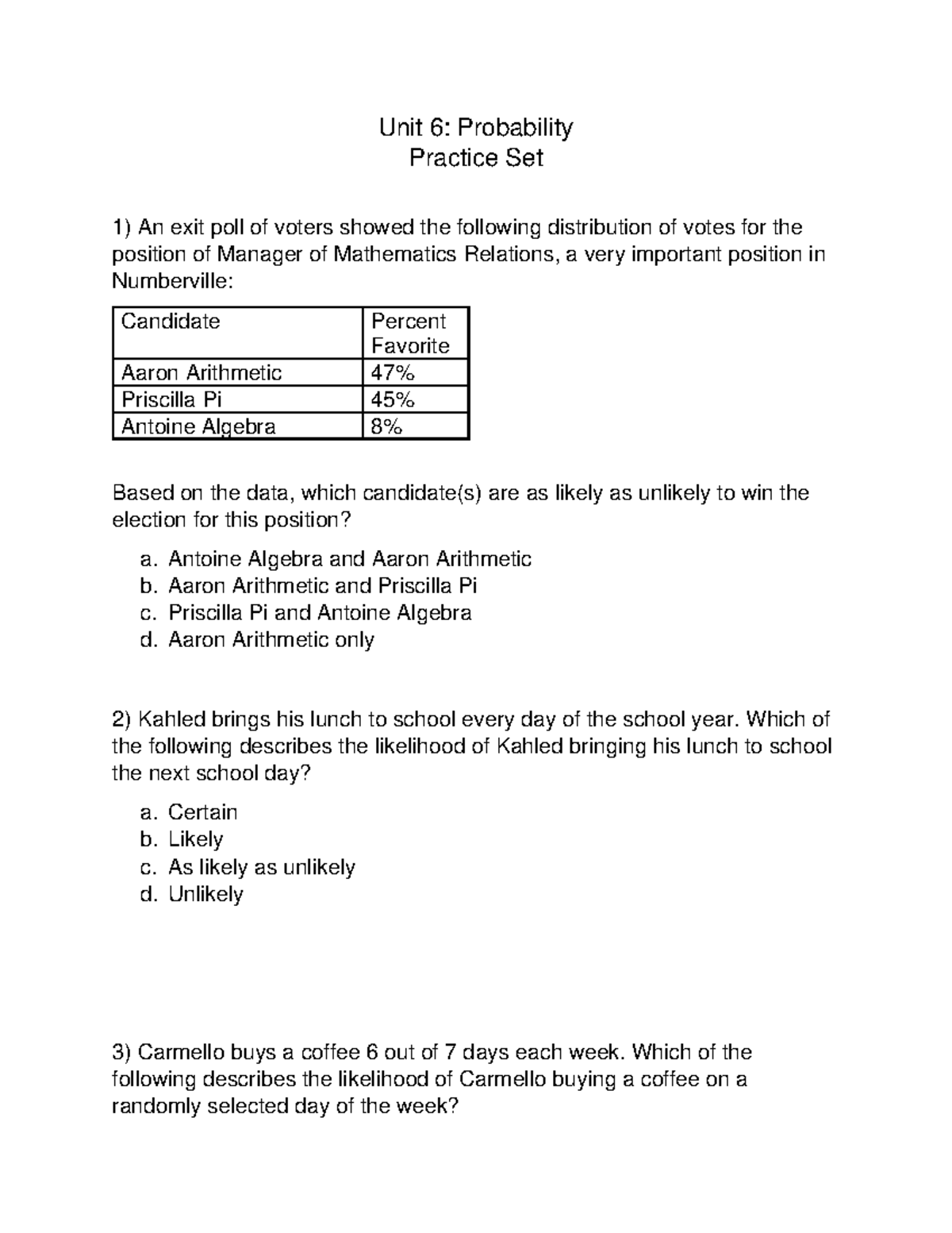 D127 128 Unit 6 Probability Practice Set and Solutions - Studocu