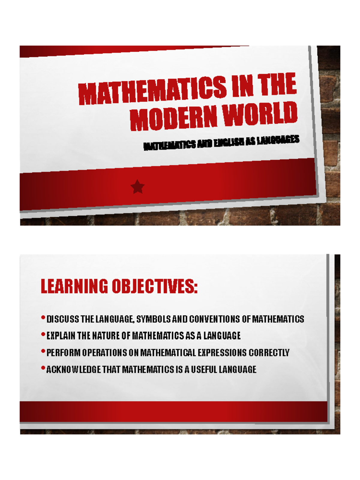2 MMW-Week-2 Math as a Language: Concepts and Exercises - Studocu