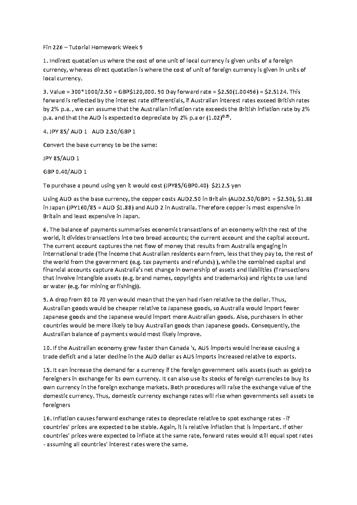 Week 9 Fin 226 Tutorial Homework - Fin 226 Tutorial Homework Week 9 1 ...