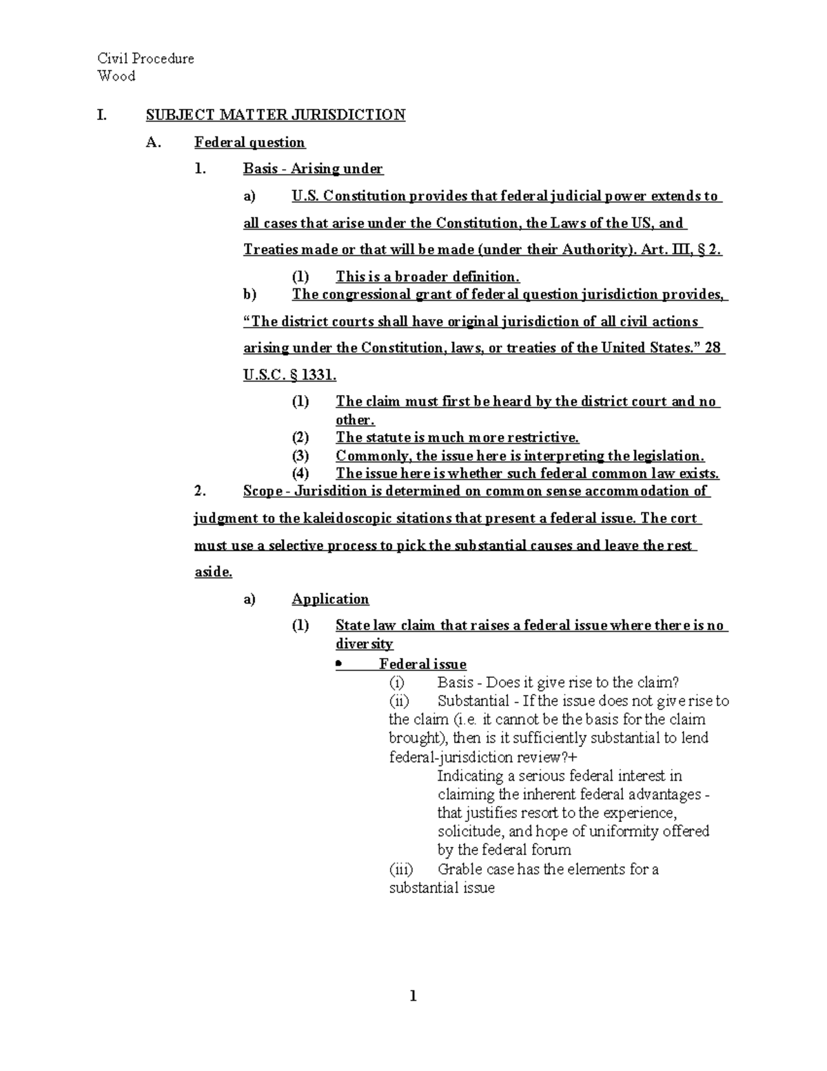Civil Procedure Checklist Guide for Law Students - Key Concepts - Studocu