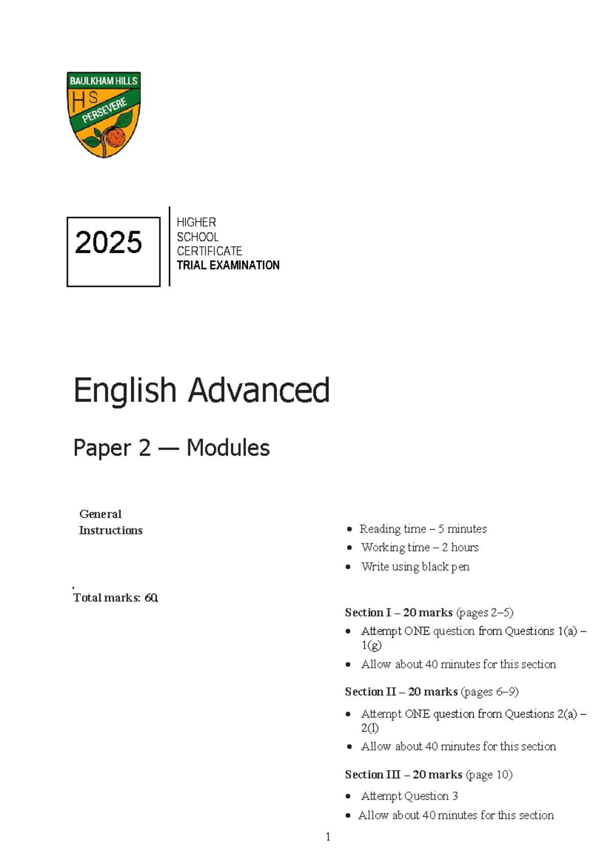 2025 HSC Trial Exam: English Advanced Paper 2 Analysis - Studocu