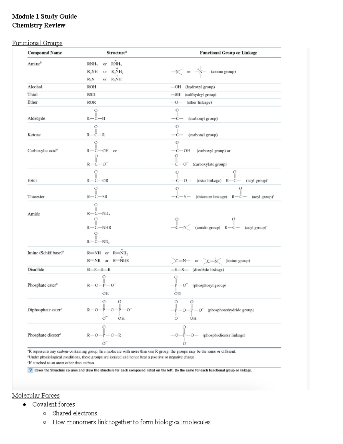 Module 1 Study Guide - Module 1 Study Guide Chemistry Review Functional ...